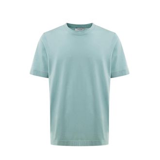 Gran Sasso Basis Baumwolle T&uuml;rkis T-Shirt - - Tops - Herren - Blau - M