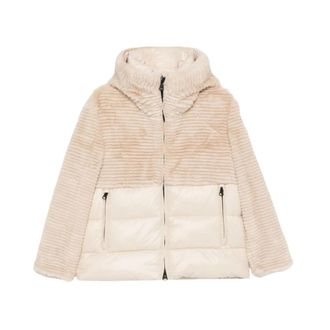 Blauer Kunstfell- & Lammfelljacken - - Jackets - Damen - Beige - S