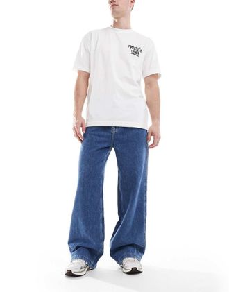 Calvin Klein Jeans Jean ample à enfiler style années 90 - Bleu moyen délavé