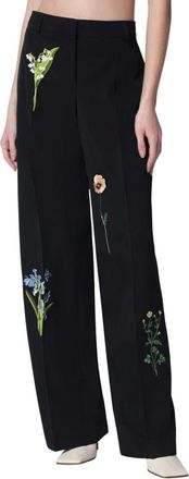 Stella McCartney Femme, Pantalons, Noir, Taille: 34 FR Pantalon Large Droit Taille Basse