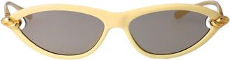 Bottega Veneta Lunettes de soleil oeil de chat Bv1390S - unisex - Accessoires - Jaune - Taille: 56 MM