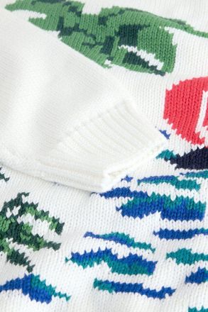 Next Strickpullover Pullover aus Baumwolle mit malerischem Motiv (1-tlg)