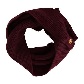 Dolce & Gabbana Dunkelroter Kaschmir-Strickschal mit Logo-Stickerei - - Accessories - Damen - Rot - ONE SIZE