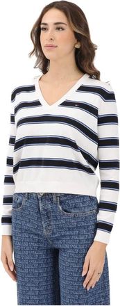 Tommy Jeans Femme, Pulls, Multicolore, Taille: 40 FR Pull classique &agrave; col en V