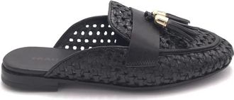 Frau Femme, Chaussures, Noir, Taille: 38 EU Mules &agrave; Tresses et Pompons