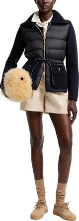 Moncler Wool and Cashmere Blend Down Jacket - Navy