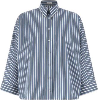 Brunello Cucinelli Femme, Blouses et Chemises, Bleu, Taille: 42 FR Mh749Mx716 Chemise Ray&eacute;e