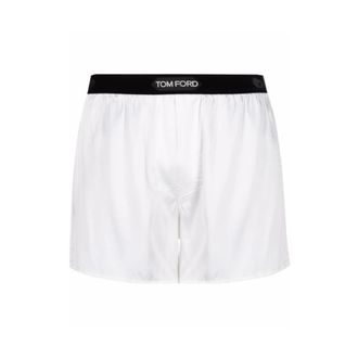Tom Ford Seidenmischung Logo Boxershorts - - Underwear - Herren - Wei&szlig; - S