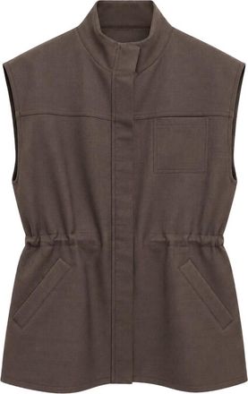 Meimeij Gilet long structur&eacute; m6ii07-bison - Femme - Vestes - Brun - Taille: 40 FR