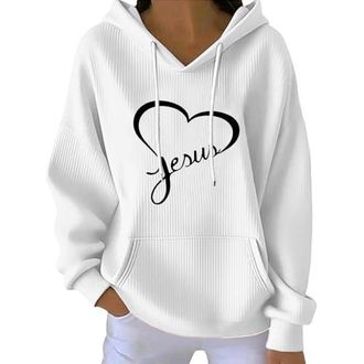 Generic Pull &agrave; capuche de couleur unie pour femme | Pull &agrave; capuche minimaliste d&eacute;contract&eacute; &agrave; manches longues confortable et ample, bleu, XXL