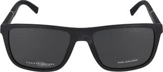 Tommy Hilfiger Homme, Accessoires, Noir, Taille: 56 MM Lunettes de Soleil Noires Mat TH 2043/S