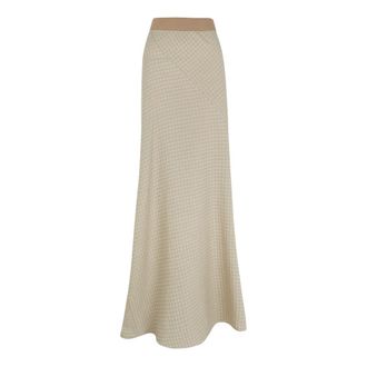 Cortana Nuna- beige Jacquard karierte Rock - - Skirts - Damen - Beige - M