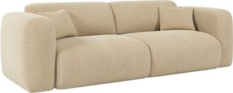 Vente-Unique Sofa mit Schlaffunktion 4-Sitzer - Cordvelours, feine Rippung - Beige - POGNI von Maison C&eacute;phy