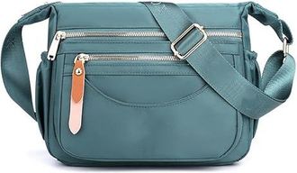 Generic Garhomtur Sac &agrave; bandouli&egrave;re multi-poches de grande capacit&eacute; pour femme, en nylon imperm&eacute;able, d&eacute;contract&eacute;, sac &agrave; bandouli&egrave;re unique, bleu eau