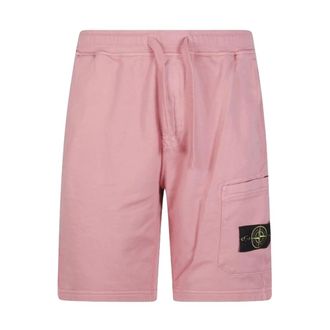 Stone Island Cotton Fleece Shorts - - Shorts - Herren - Rosa - S