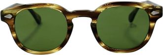 Moscot unisex, Accessoires, Brun, Taille: 49 MM Lunettes de soleil en ac&eacute;tate italien faites main - style Square Panto