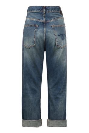 R13 Womens Cropped Denim Jeans Cotton