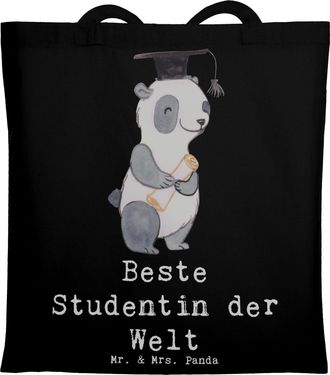 Mr. & Mrs. Panda Shopping Tasche Pinguin Beste Studentin der Welt - Geschenk, Uni, Tote Bag, Schultasche, Tragetasche, Alumni, Geschenkidee, Studium, Spa&szlig;, Universit&auml;t