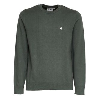 Carhartt Work in Progress Gerippter Rundhals-Strickpullover - - Knitwear - Herren - Gr&uuml;n - S