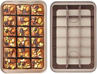 SVNR Brownie Backform,Antihaftbeschichtete Kuchenform Brownie mit Trennw&auml;nden,Antihaftbeschichtete Brownie-Pfanne f&uuml;r Professionelle Scheiben,Backblech Bro