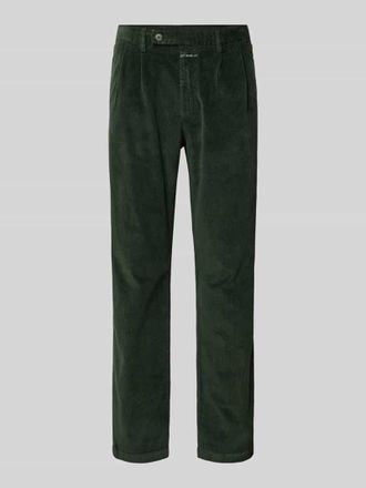 Closed Cordhose mit Bundfalten BERGEN TAPERED