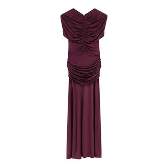 Self Portrait Jersey Midikleid mit Raffungen - - Dresses - Damen - Rot - XS