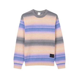 Paul Smith Gestreifter Baumwoll-Rundhalspullover - - Knitwear - Herren - Mehrfarbig - M