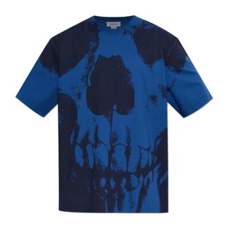 Alexander McQueen T-Shirt mit Druck - - Tops - Herren - Blau - XL