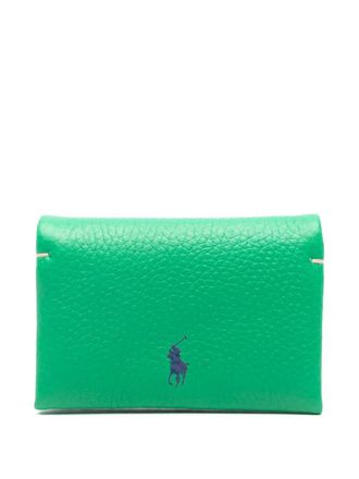 Polo Ralph Lauren portefeuille &agrave; logo emboss&eacute; - Vert