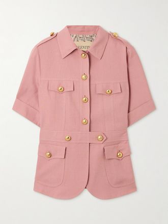 Valentino Garavani Jacke Aus Canvas Aus Einer Kaschmir-baumwollmischung - Pink