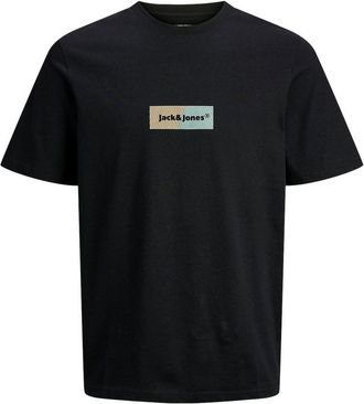 Jack & Jones Rundhalsshirt Jack&Jones XXL T-Shirt schwarz JORBRONX RECTANGLE