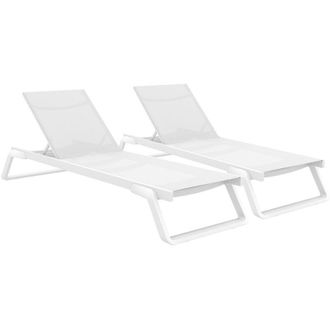 Clp 2er Set Sonnenliege Tropic wei&szlig;