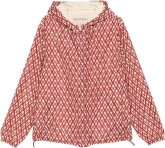 Valentino Garavani Homme, Vestes, Multicolore, Taille: XL Toute La V Print Nylon Jacket