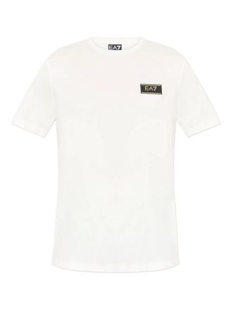 Emporio Armani T-Shirt mit Logo-Patch - Wei&szlig;