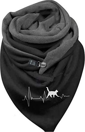 Generic &Eacute;charpe &agrave; cheveux pour femme - En coton chaud - Imprim&eacute; bouton - Tendance - &Eacute;charpe pour femme avec chiens, G, taille unique