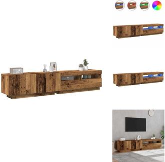 vidaXL Vidaxl - TV-Schrank mit LED-Leuchten Altholz-Optik 200x35x40 cm - TV-Schrank - TV-Schränke - TV-Ständer - TV-Sideboard