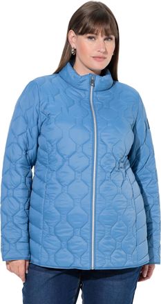 Ulla Popken Damen gro&szlig;e Gr&ouml;&szlig;en &Uuml;bergr&ouml;&szlig;en Plus Size HYPRAR Leichtstepp-Jacke, Kontrastfutter, wasserabweisend dunkelblaugrau 46+ 840050741-46+