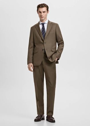 Mango Pantalon costume Tur&iacute;n 100 % laine marron - Homme - 38 - MANGO MAN