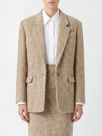 Isabel Marant Blazer droit en coton &agrave; motif abstrait bicolore