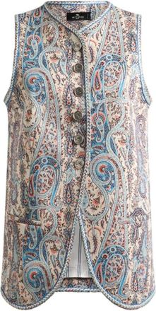 Etro Femme, Vestes, Multicolore, Taille: 40 FR Chaleco motivo floral de cachemira