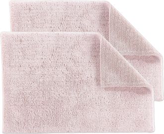 Schöner Wohnen Kollektion Badteppich einfarbig Rose - 2er Set 67 x 110 cm - waschbare Badematte rutschfest Badezimmer - 100% Baumwolle - Duschvorleger Trockner geeignet