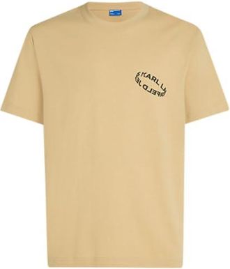 Karl Lagerfeld Homme T-Shirt &Agrave; Manches Courtes Et Anneaux Multiples Coupe R&eacute;guli&egrave;re, Beige, XL