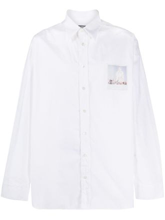 Raf Simons chemise &agrave; imprim&eacute; photographique - Blanc