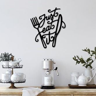 Hanah Home Stylish Black Decorative Metal Wall Accessory, 43 x 50 cm | 100% Metal, 1.5 mm Thickness | Lightweight & Modern Design for Home Decor