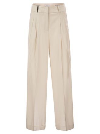 PESERICO Peserico Pantalon ajust&eacute; en laine vierge stretch avec plis sur le devant