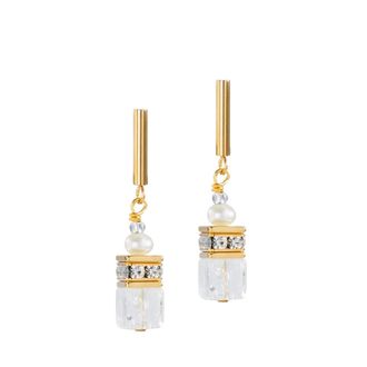 Coeur de Lion Ohrringe - Ohrringe GeoCUBE Fusion Precious Pearl Mix - Gr. unisize - in Weiß - für Damen