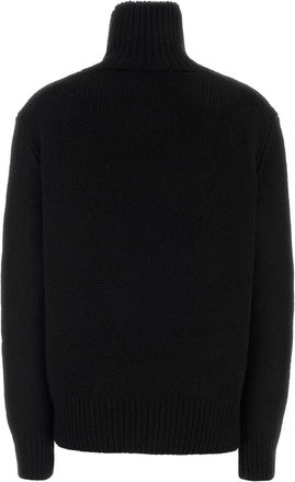 The Row Womens Black Cashmere Blend Plira Sweater Exterior: Nylon T-Shirt T-shirts And Polos