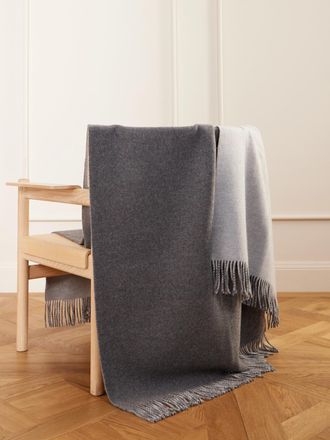 Brunello Cucinelli Fringed Cashmere Blanket - Gray