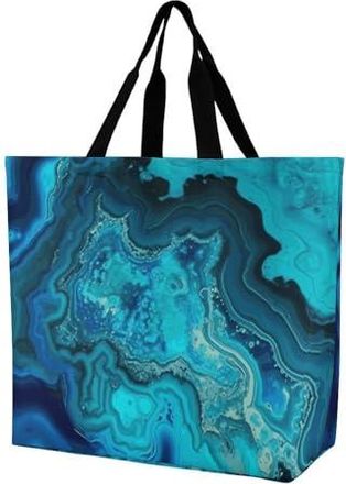 Generic Bleu Turquoise Vif Sac Courses R&eacute;utilisable Sacs De Courses L&eacute;ger Sac A Main Femme Pour Voyage Universit&eacute; Gym