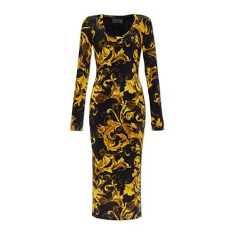 Versace Jeans Couture Kleid mit Barocco-Druck - - Dresses - Damen - Gelb - XS